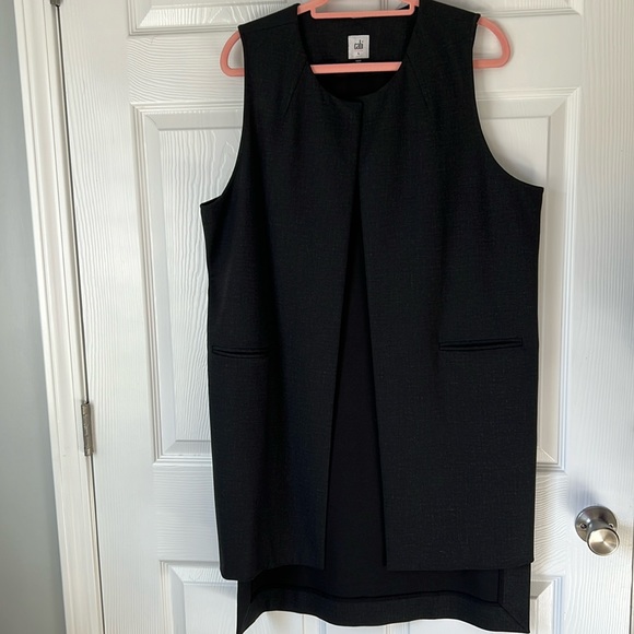 CAbi | Jackets & Coats | Cabi Vest Dark Charcoal Grey Side Slits Formal ...